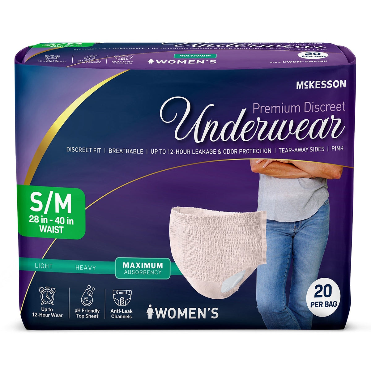 McKesson Women's Premium Discreet Pull On Absorbent Underwear, Maximum ...