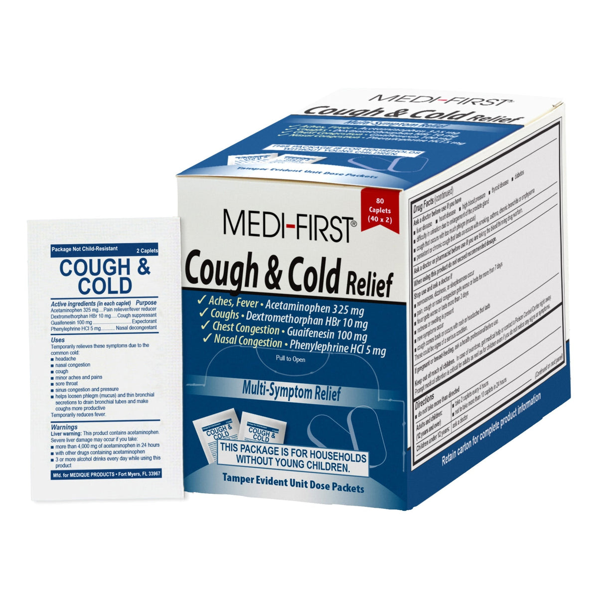 Medi-First Cough & Cold Relief 80 Caplets 40×2 | LL Medico
